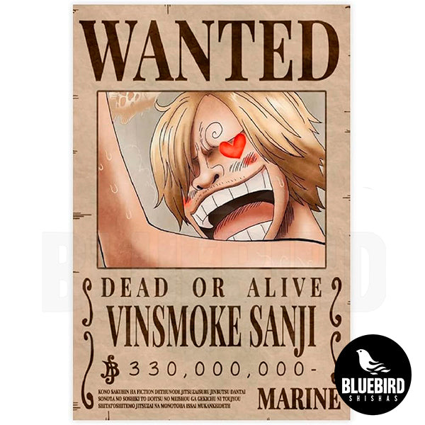 POSTER ONE PIECE WANTED COLECCIONABLE - VINSMOKE SANJI – BLUEBIRD SHISHAS