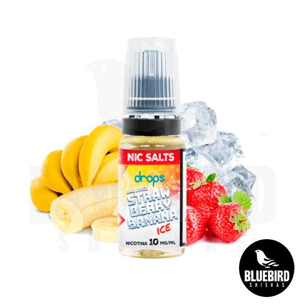 DROPS BAR JUICE SALTS STRAWBERRY BANANA ICE – BLUEBIRD SHISHAS